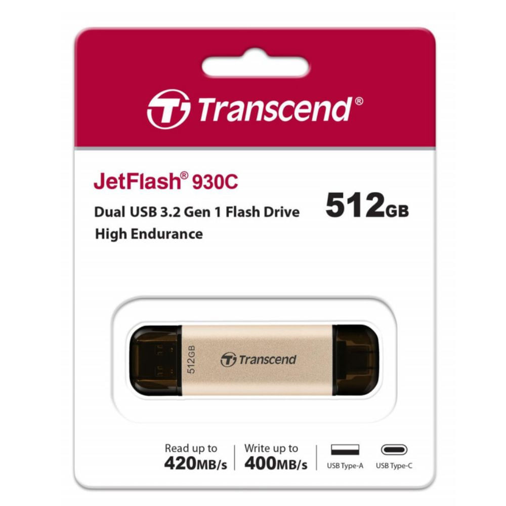 Memory flash de 512GB con USB y USB-C - TS512GJF930C