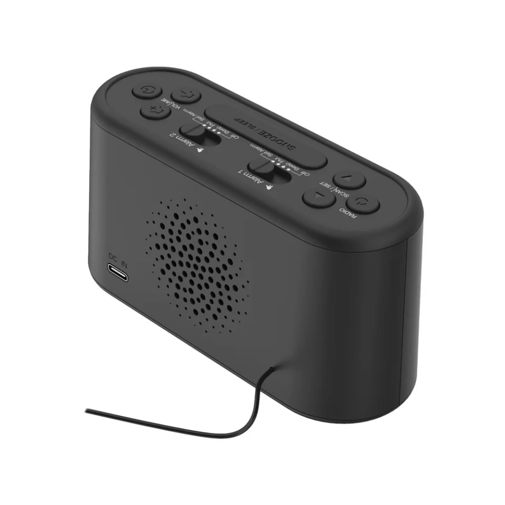 Reloj Despertador Digital RCA RC571 con Radio AM/FM, Puerto USB y Pantalla LED - RC571